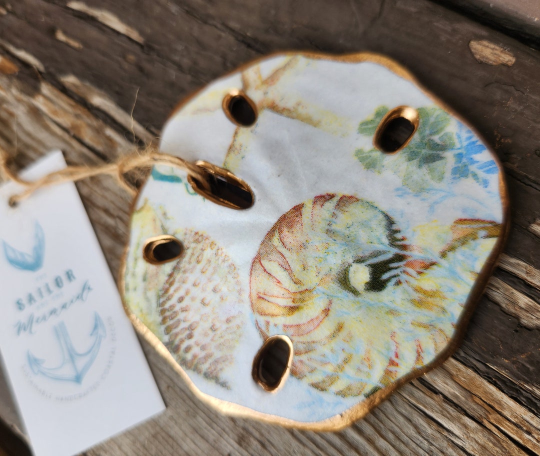 Watercolor Nautilus and Shells Decoupage Sand Dollar Ornament, Cruelty ...