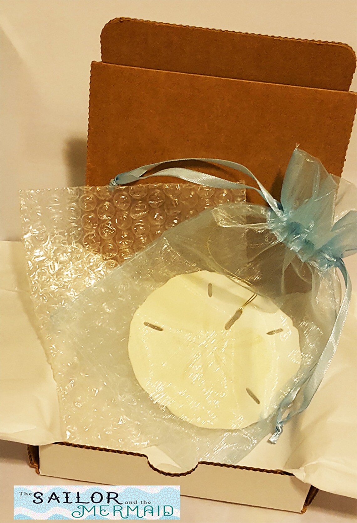 Real Sand Dollar, Hand Painted Blue and Yellow Sunset Beach Scene ...