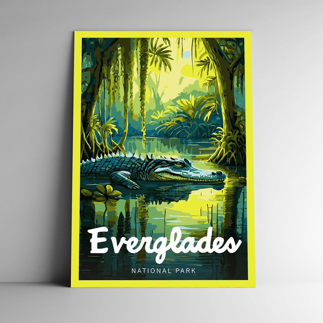 Everglades National Park Art Print, Vintage Style Travel Poster - Etsy