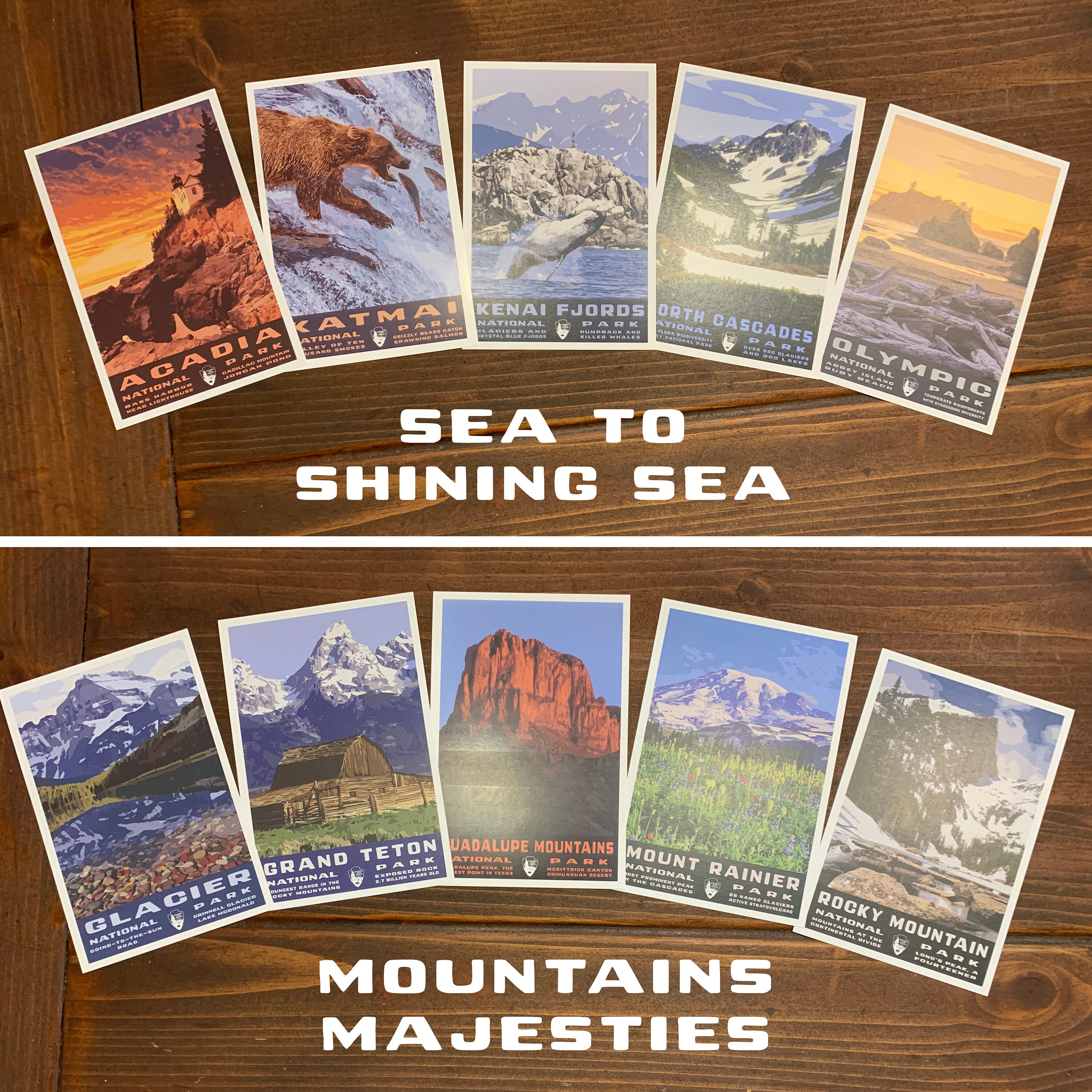Sets of Wpa-style Vintage Style USA National Park Postcards - Etsy
