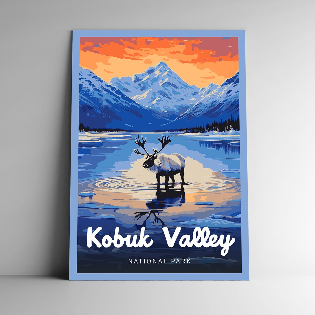 Kobuk Valley National Park Art Print, Alaska Reindeer Travel Poster - Etsy