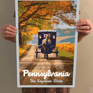 Pennsylvania: the Keystone State Vintage-style Travel Poster / Postcard ...