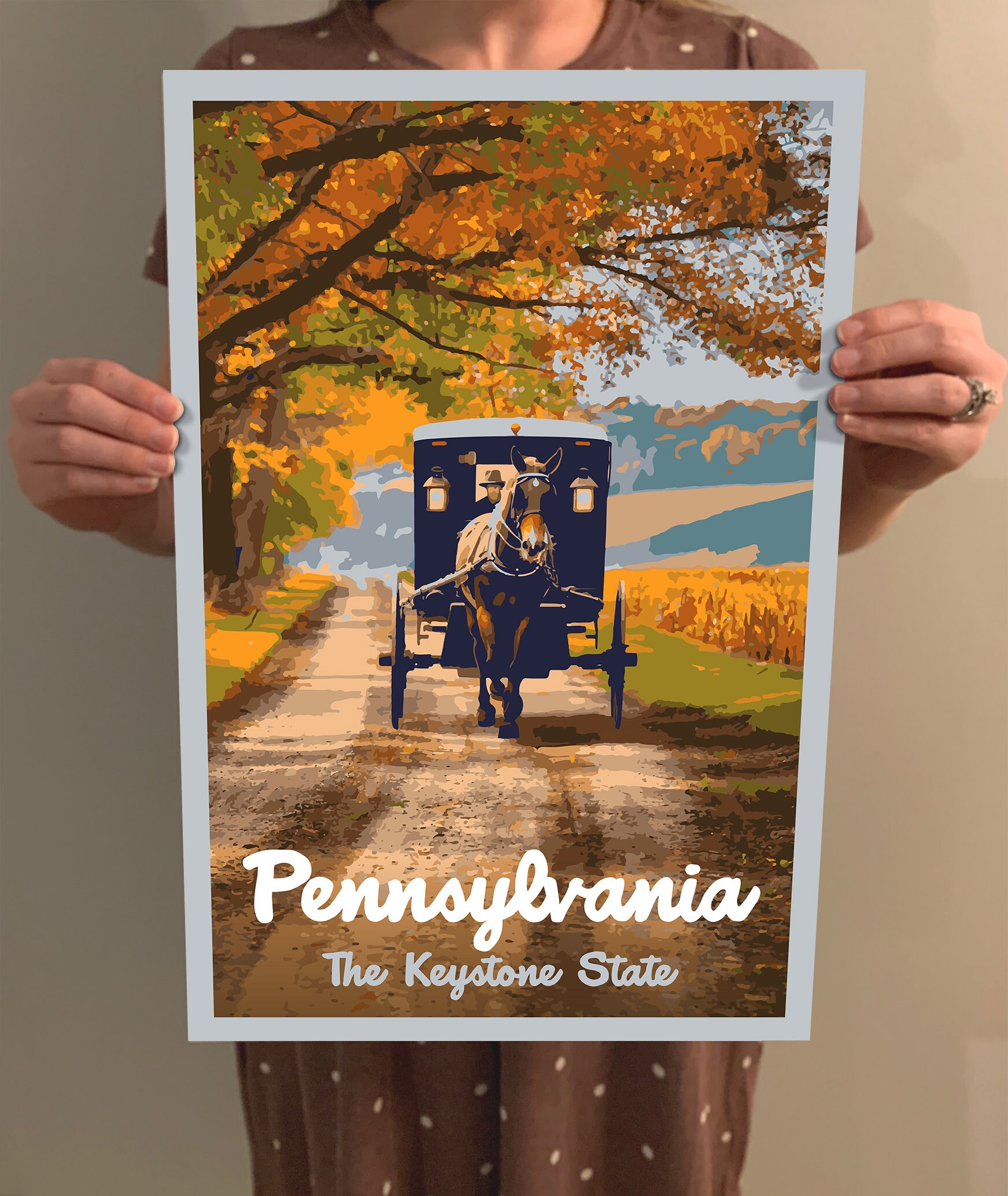 Pennsylvania: the Keystone State Vintage-style Travel Poster / Postcard ...