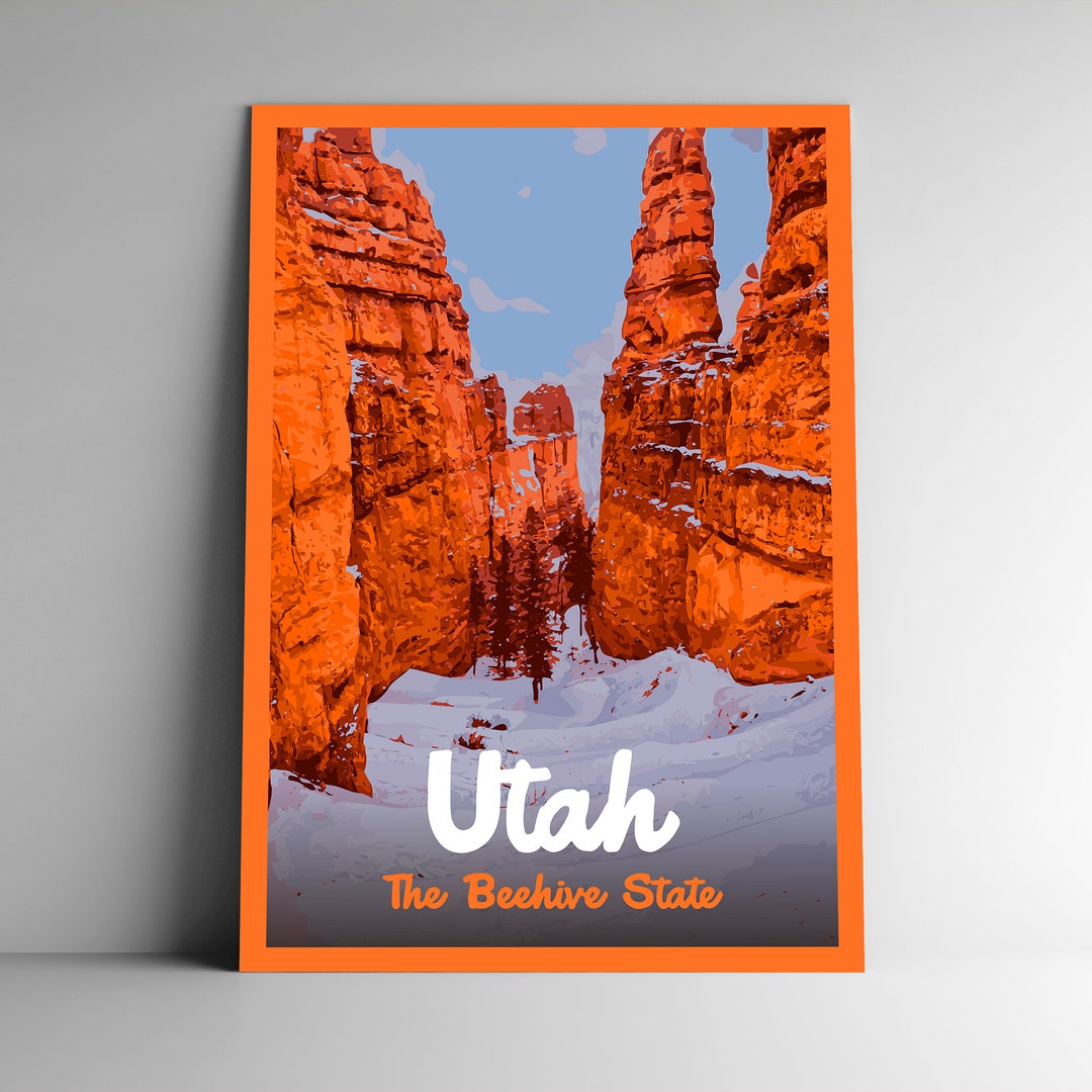 Utah: the Beehive State Vintage-style Travel Poster / Postcard ...