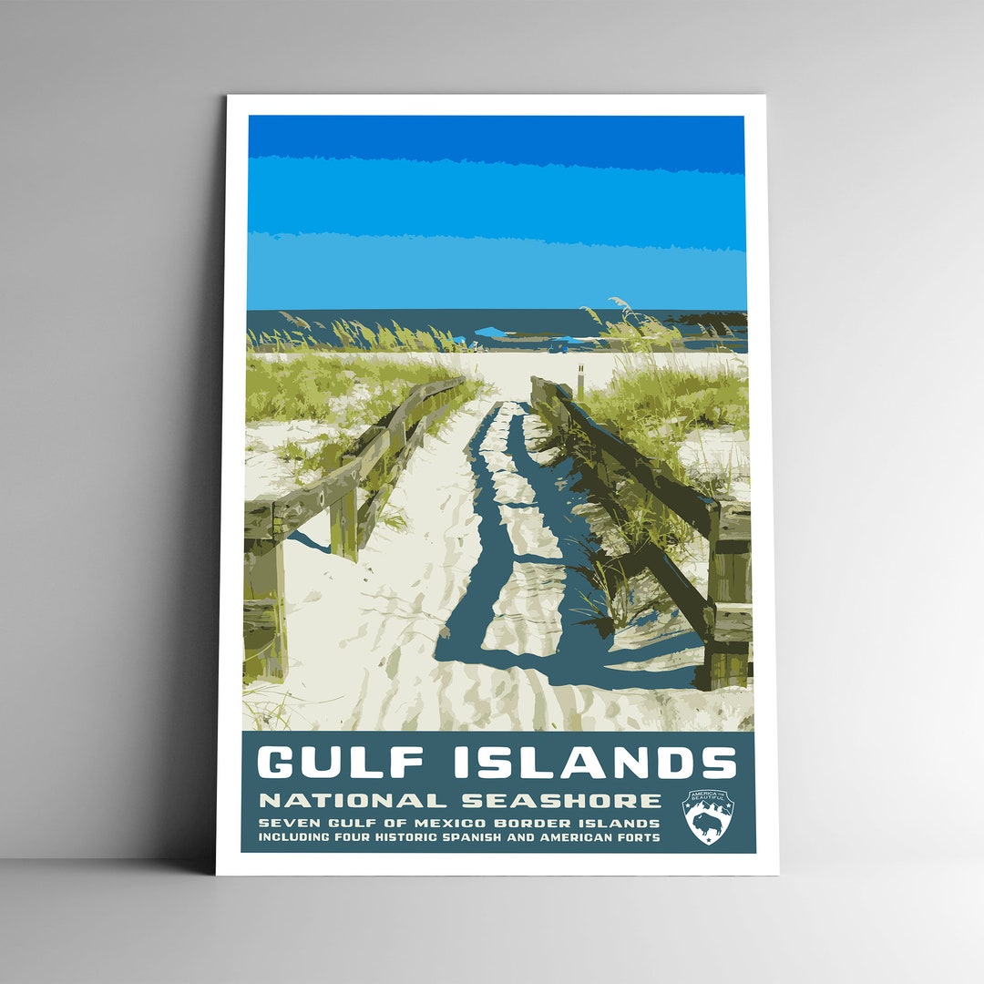 Gulf Islands National Seashore Poster – Vintage WPA Travel Print - Etsy