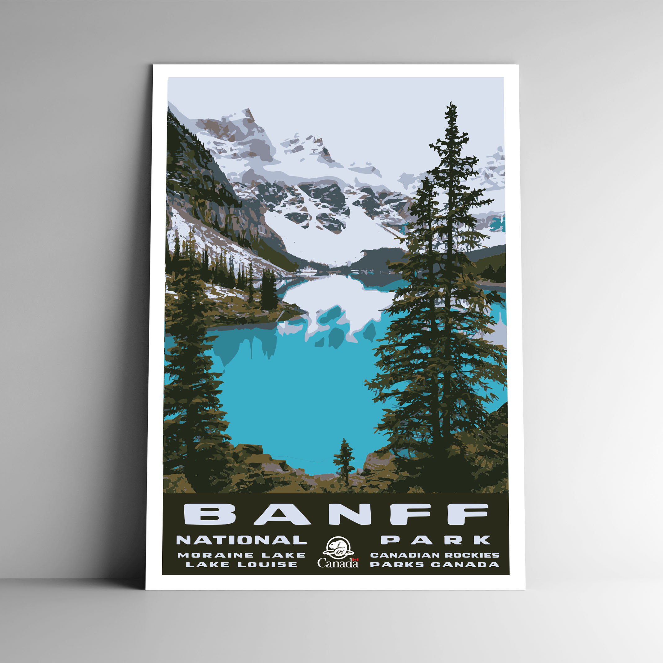 Banff National Park Vintage-style Travel Poster 4x6 8x10 | Etsy
