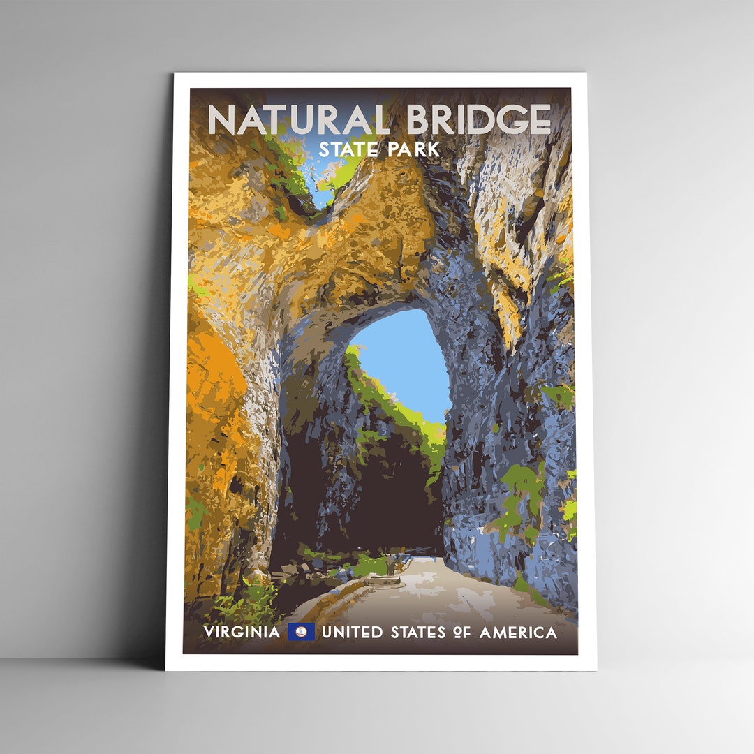 Natural Bridge Virginia State Park Vintage-style Travel Poster - 8x10 ...