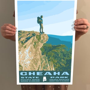 Cheaha State Park Travel Poster – Alabama WPA Style Art Print - Etsy