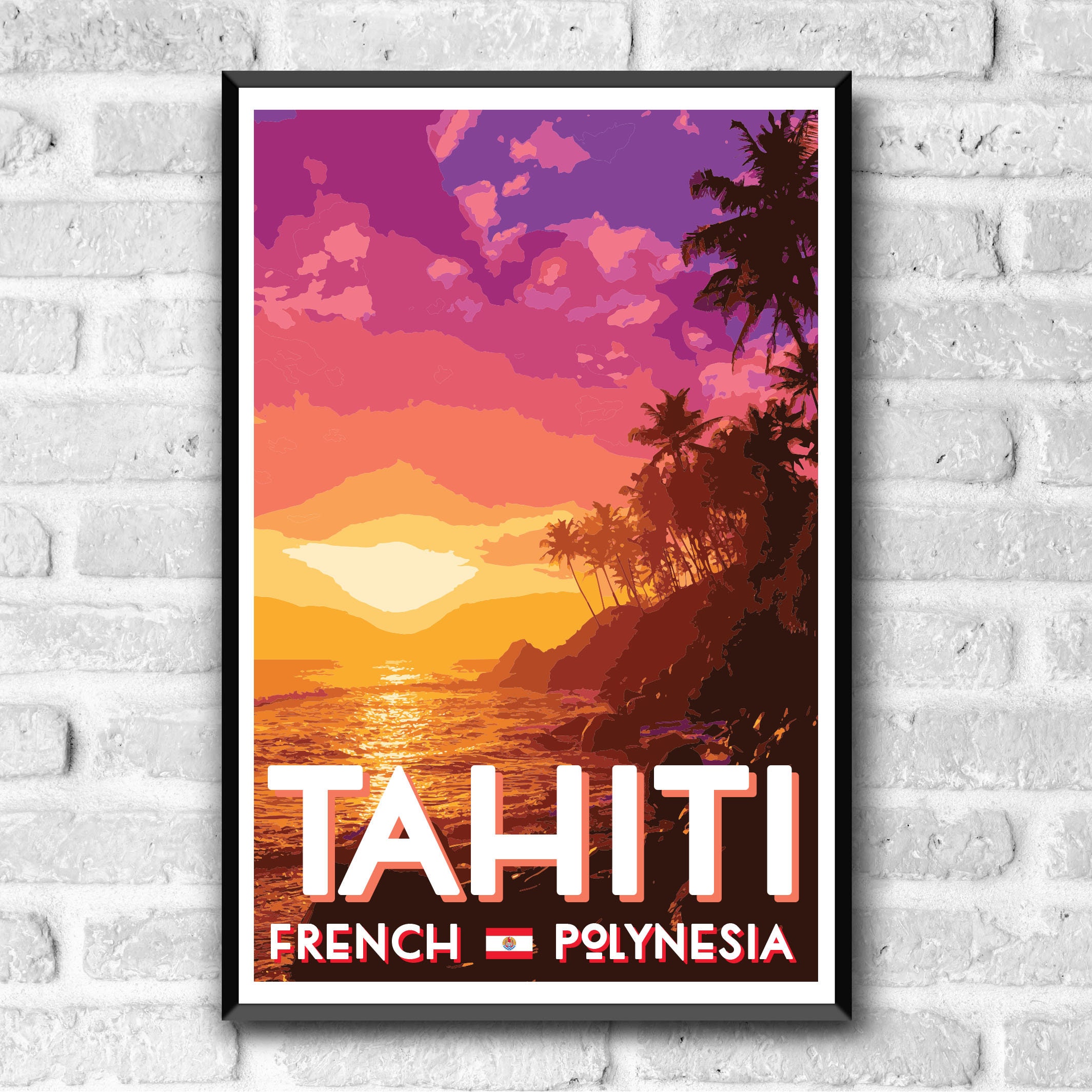 Tahiti Francais Polynésie Tropical Poster