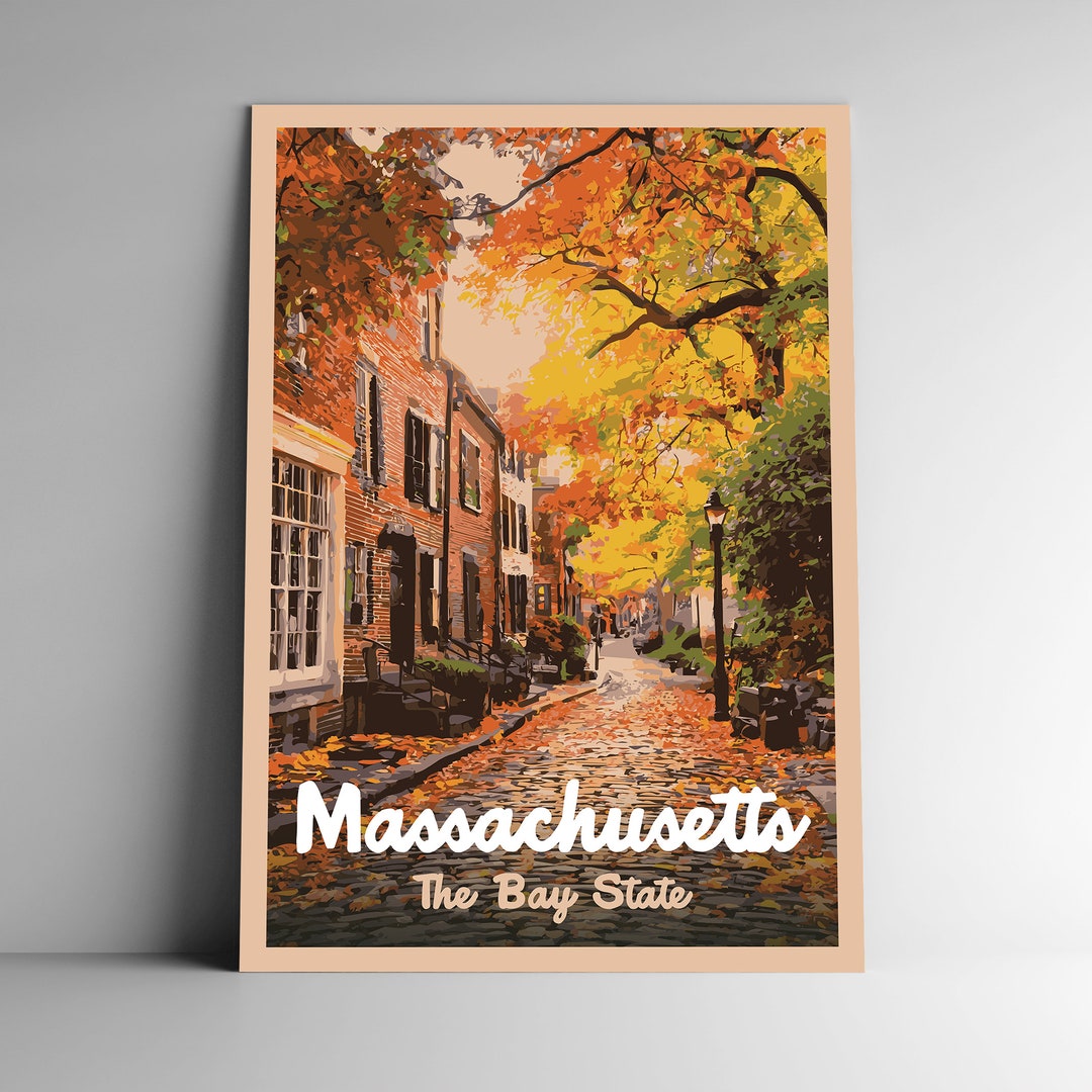 Massachusetts: the Bay State Vintage-style Travel Poster / Postcard ...