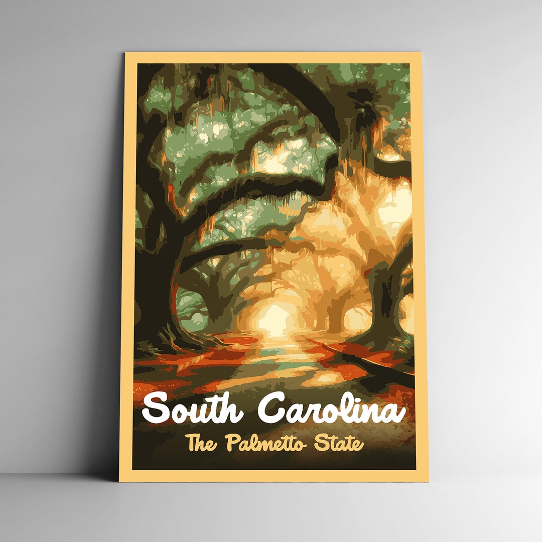 South Carolina: the Palmetto State Vintage-style Travel Poster ...
