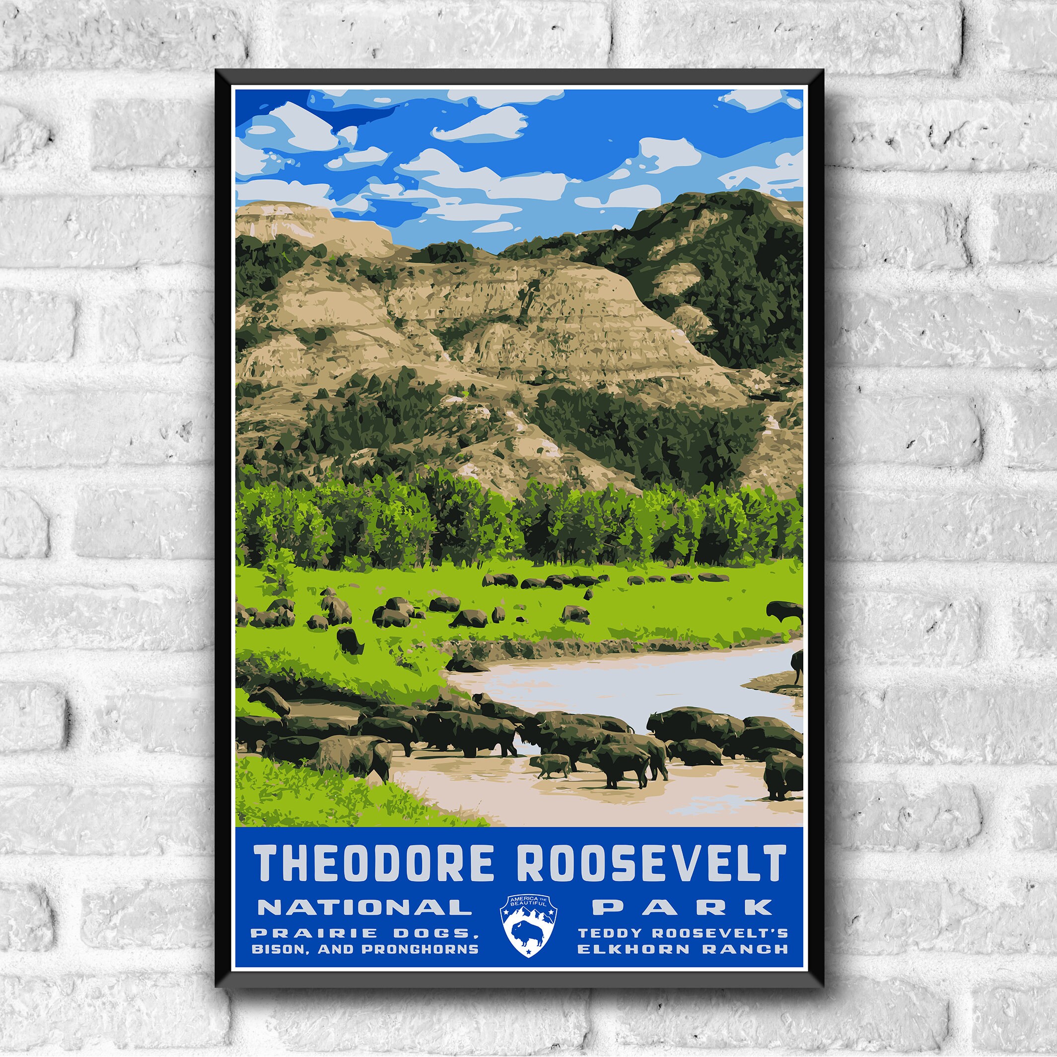 Theodore Roosevelt National Park Poster, Vintage WPA Style Art Print - Etsy