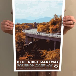 Blue Ridge Parkway Vintage-style Travel Poster - 8x10 - 12x18 - 18x24 ...
