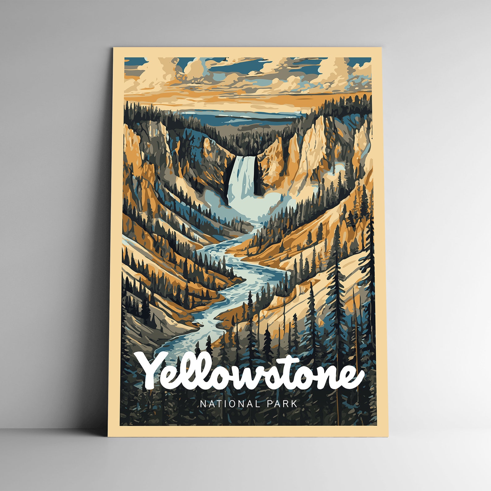 Yellowstone National Park Vintage-style Travel Poster / Postcard ...