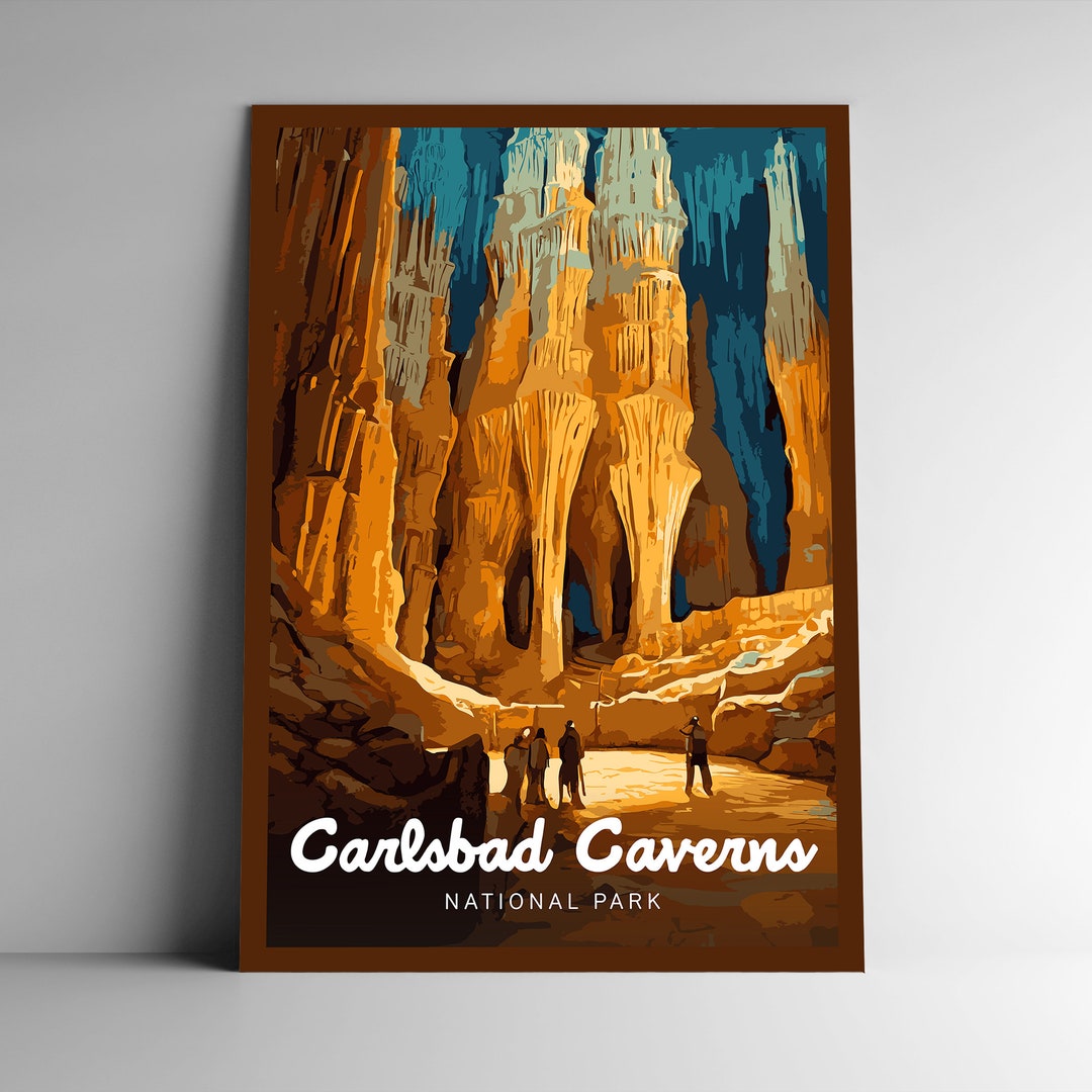 Carlsbad Caverns National Park Vintage-style Travel Poster / Postcard ...