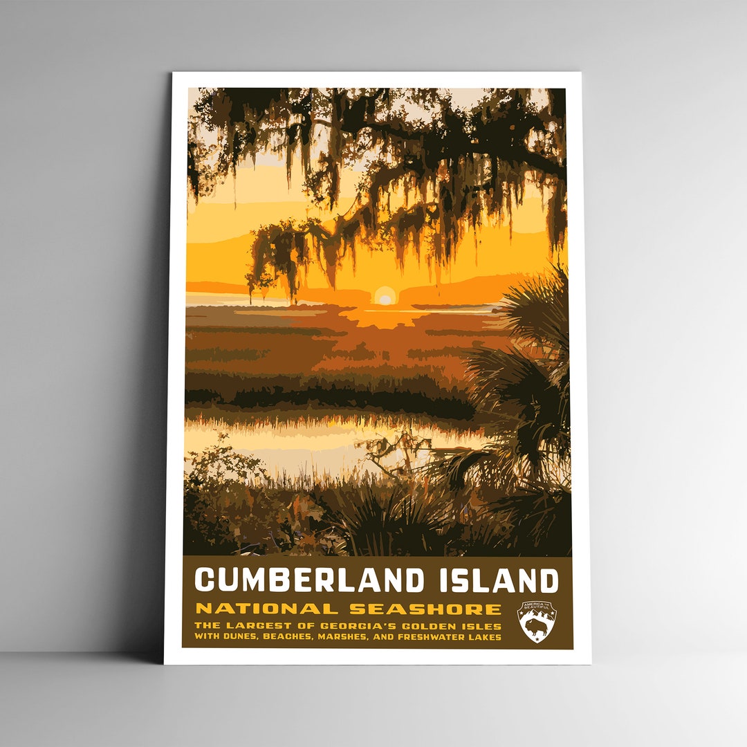 Cumberland Island National Seashore Vintage-style Travel Poster - 8x10 ...