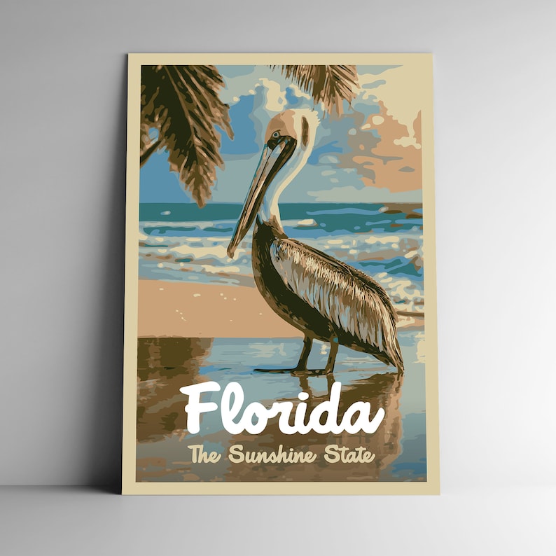 Florida: the Sunshine State Vintage-style Travel Poster / Postcard ...