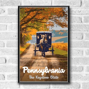 Pennsylvania: the Keystone State Vintage-style Travel Poster / Postcard ...