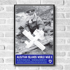 Aleutian World War II National Monument WPA Style Vintage-style Travel ...