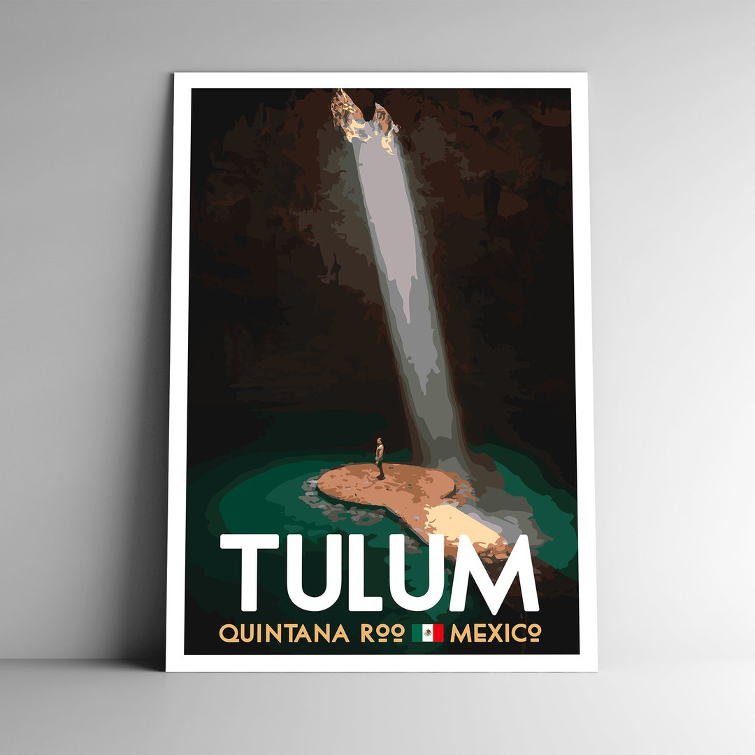 Tulum Mexico WPA Style Vintage-style Travel Poster - 8x10 - 12x18 ...