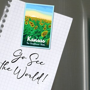Kansas: the Sunflower State Vintage-style Travel Poster / Postcard ...