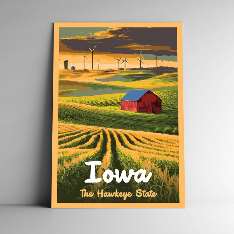 Iowa Poster - Etsy