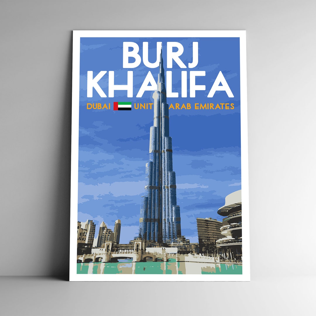 Burj Khalifa Wpa-style Vintage-style Travel Poster - 8x10 - 12x18 ...