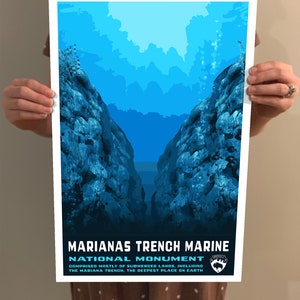Marianas Trench Marine National Monument Poster – WPA Style Travel ...