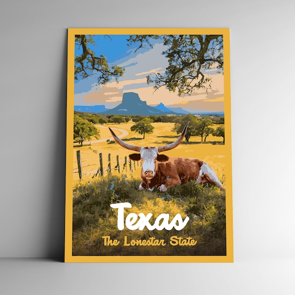Texas Postcard Poster - Etsy