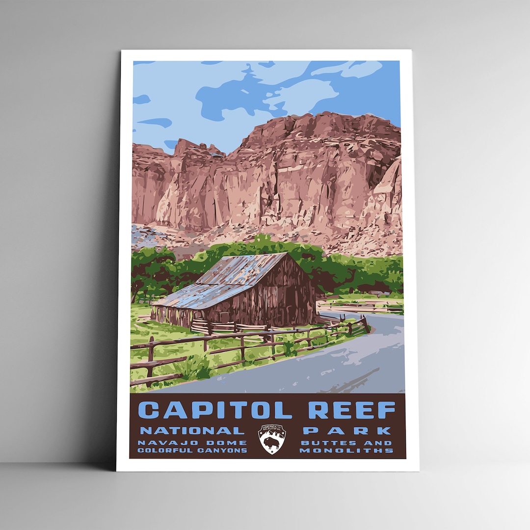 Capitol Reef National Park Vintage-style Travel Poster / Postcard ...