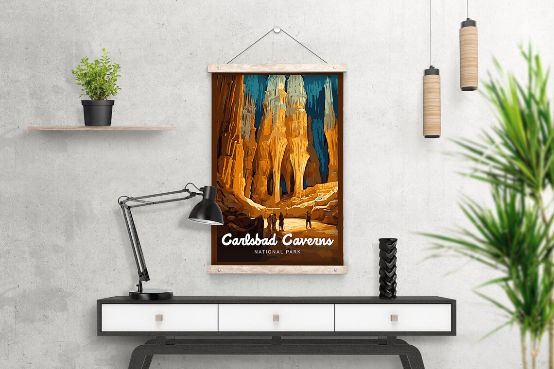 Carlsbad Caverns National Park Vintage-style Travel Poster / Postcard ...