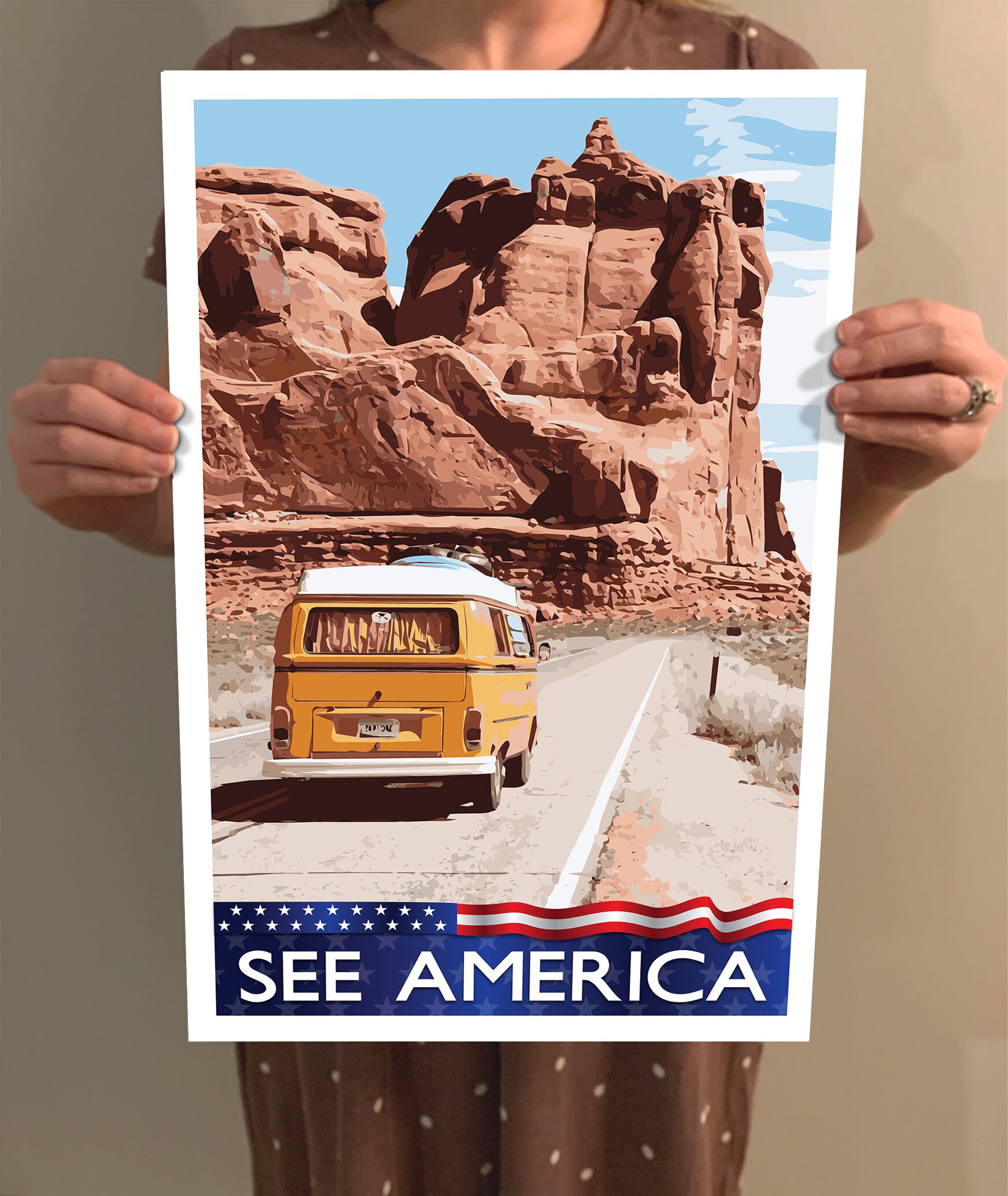See America Travel Poster: Vintage Wpa-style Art Print - Etsy