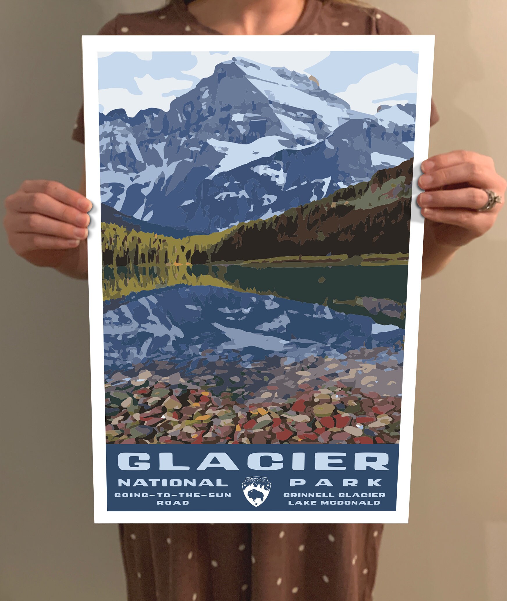Glacier National Park Vintage-style Travel Poster 8x10 - Etsy
