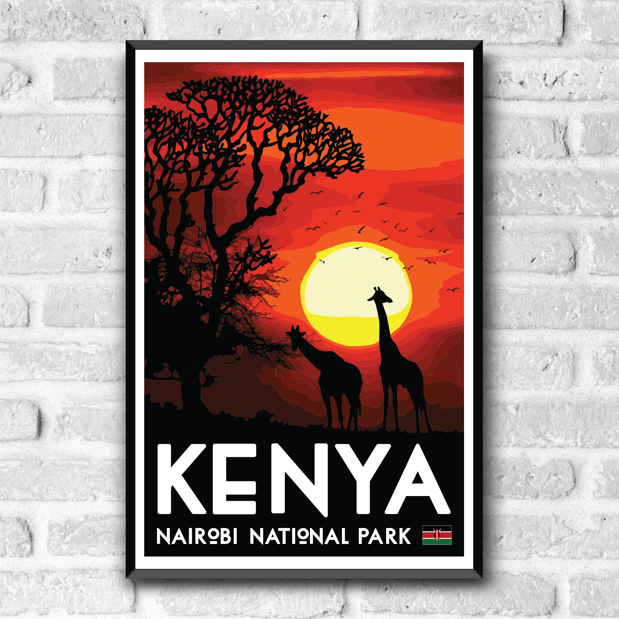 Kenya Nairobi National Park Vintage-style Travel Poster 8x10 | Etsy