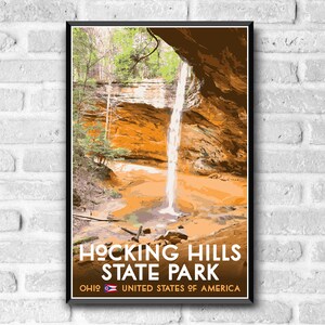 Hocking Hills State Park Vintage-style Travel Poster -8x10 - 12x18 ...