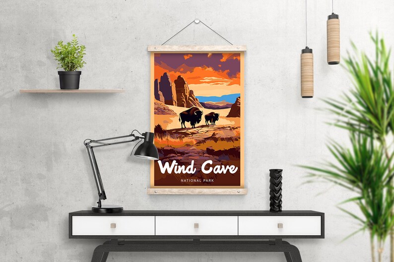 Wind Cave National Park Vintage-style Travel Poster / Postcard ...