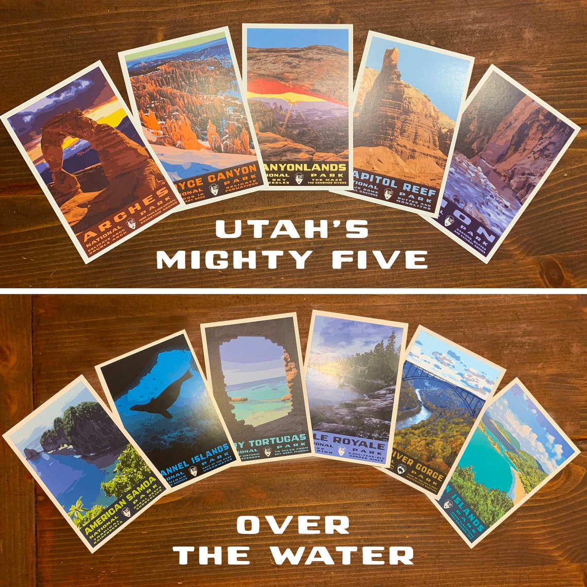 Sets of Wpa-style Vintage Style USA National Park Postcards - Etsy