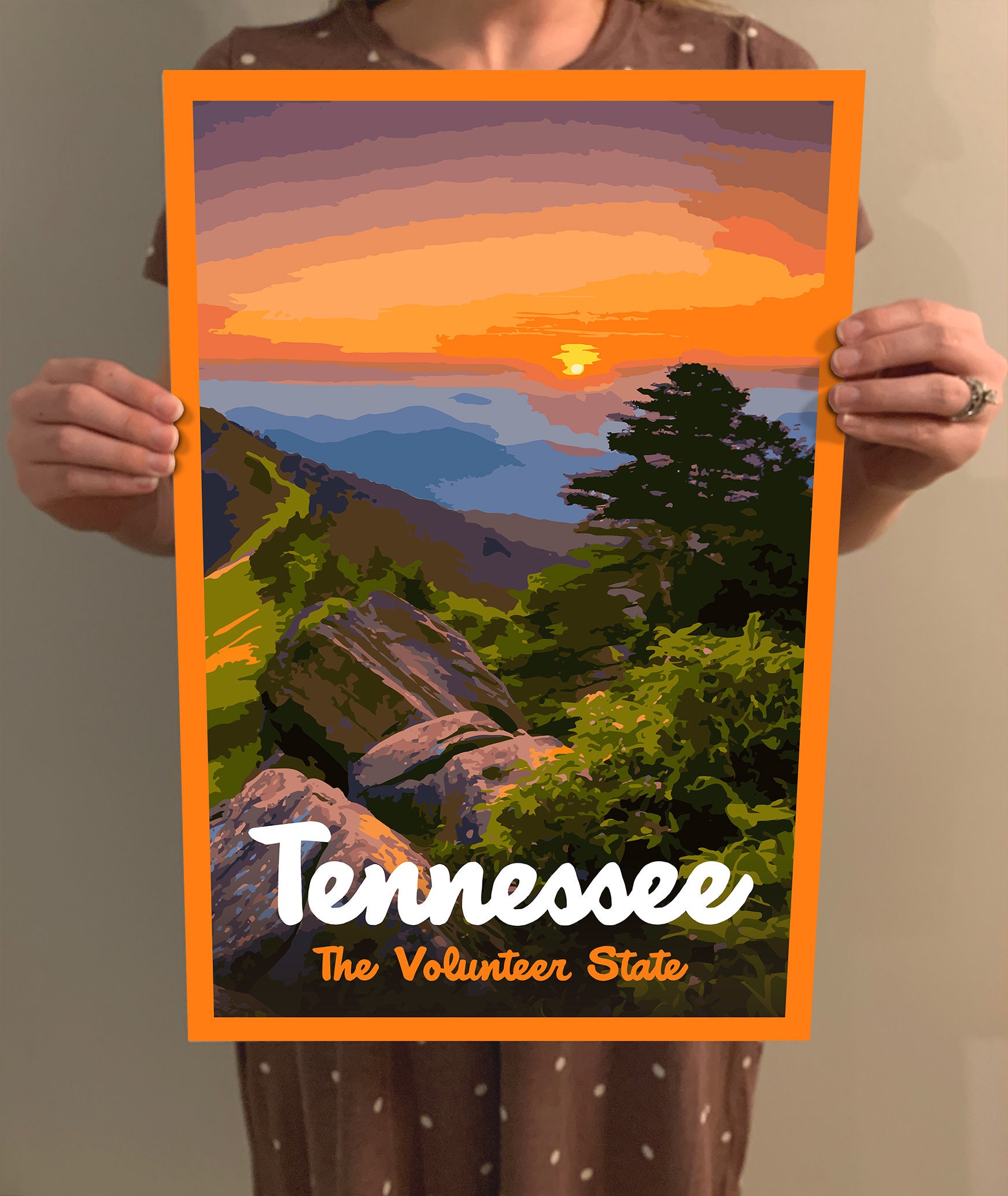 Tennessee: the Volunteer State Vintage-style Travel Poster / Postcard ...