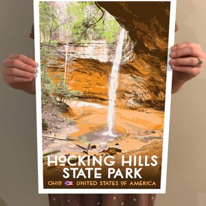 Hocking Hills State Park Vintage-style Travel Poster -8x10 - 12x18 ...