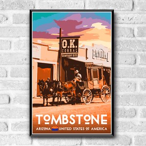 Tombstone Arizona Vintage-style Travel Poster / Postcard / Sticker ...