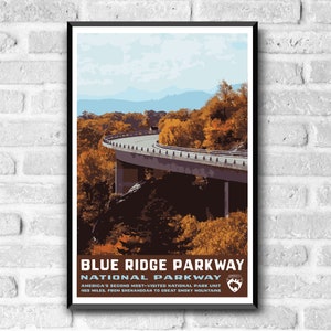 Blue Ridge Parkway Vintage-style Travel Poster - 8x10 - 12x18 - 18x24 ...