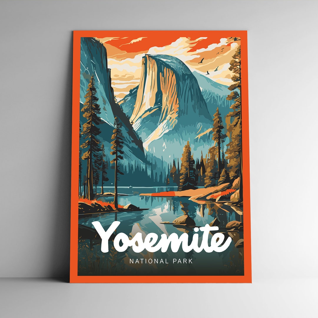 Yosemite National Park Vintage-style Travel Poster / Postcard / Sticker ...