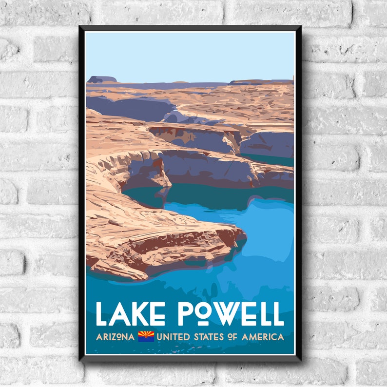 Lake Powell Arizona Travel Poster – Vintage WPA Style Art Print - Etsy