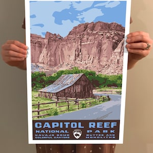 Capitol Reef National Park Vintage-style Travel Poster / Postcard ...