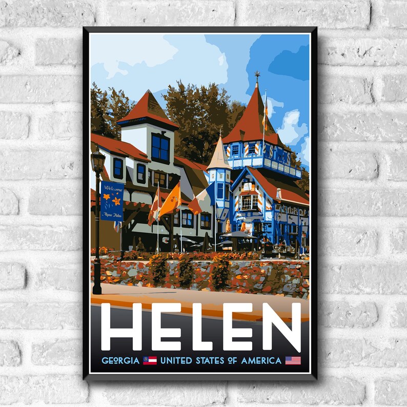 Helen Georgia Travel Poster – Vintage WPA Style Art Print - Etsy