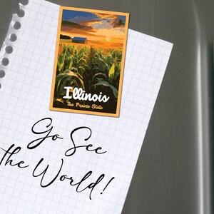 Illinois: the Prairie State Vintage-style Travel Poster / Postcard ...