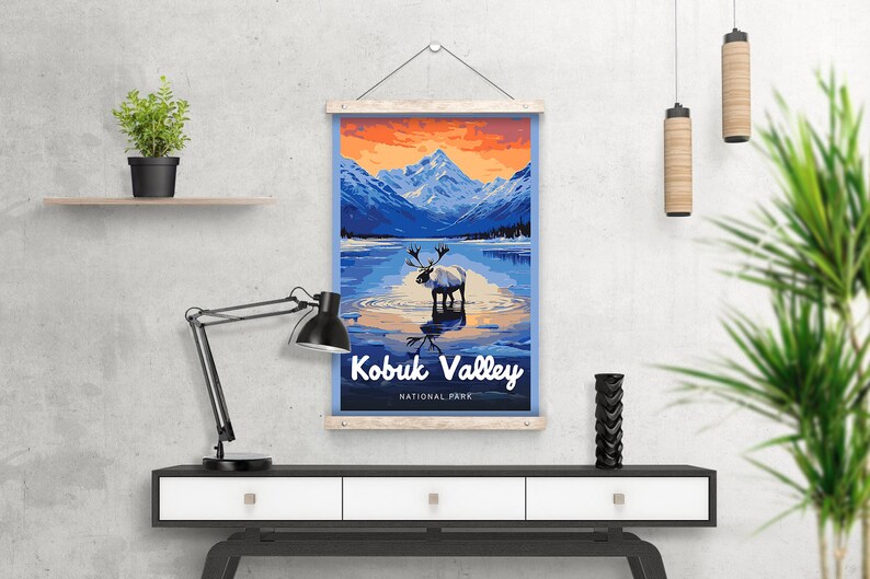 Kobuk Valley National Park Art Print, Alaska Reindeer Travel Poster - Etsy