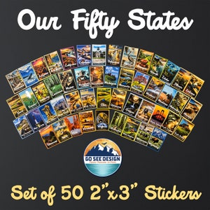 Our Fifty States Stickers - Complete Set of All 50 United States ...