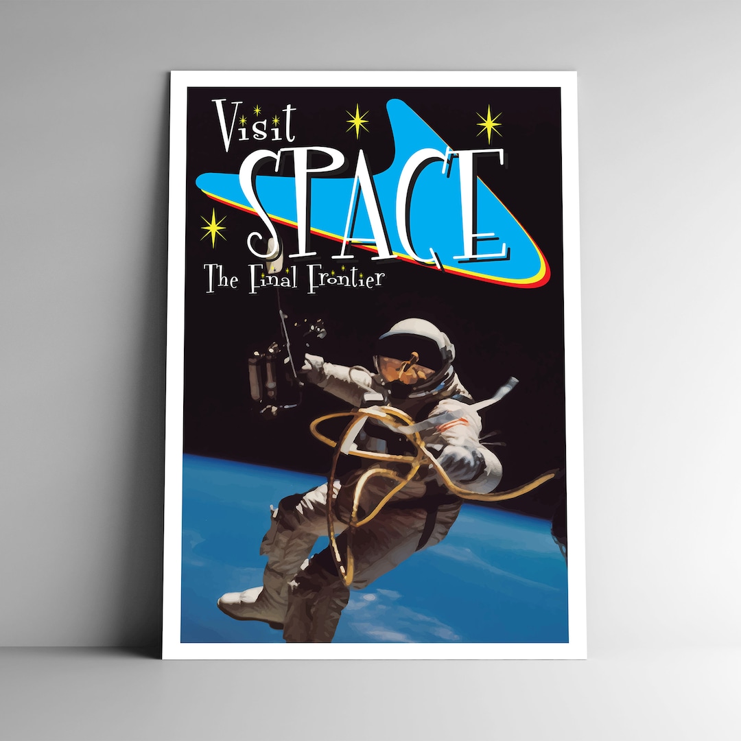 Visit Space 1950s-60s Retro Style Travel Poster, 8x10 - 12x18 - 18x24 ...