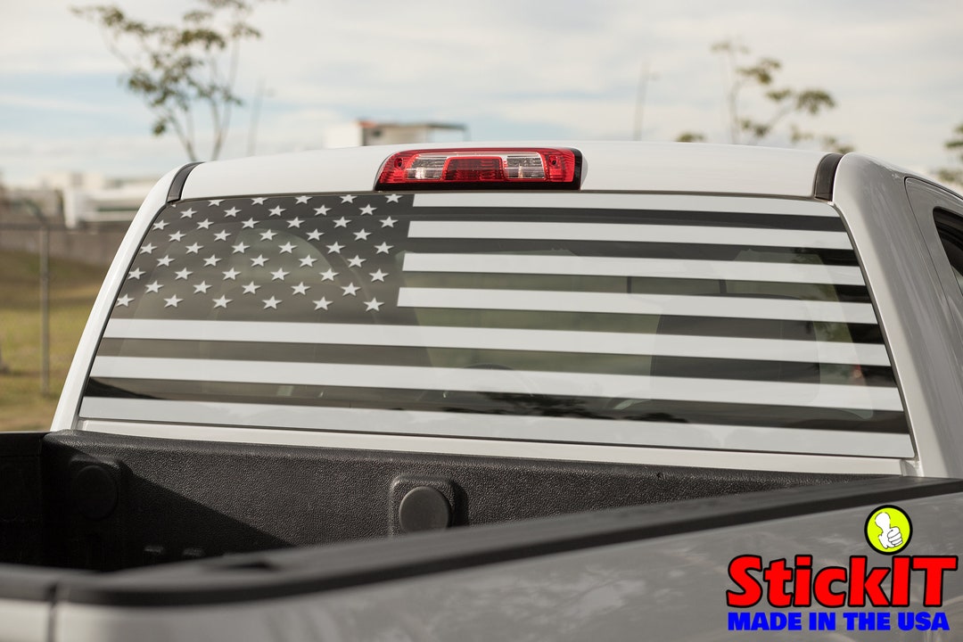 American Patriot Flag Rear Truck Window Decal - Patriotic Car Sticker ...